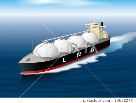 LNG tanker illustration - Stock Illustration [13658277] - PIXTA