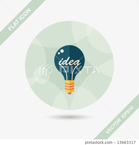 Light bulb flat icon with long shadow,eps10 - Stock Illustration ...