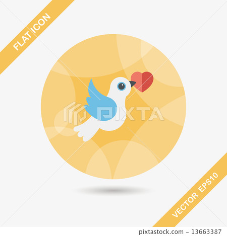 wedding bird flat icon with long shadow,eps10 - Stock Illustration ...