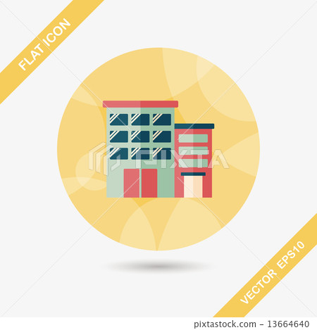 Building apartment flat icon with long... - Stock Illustration ...