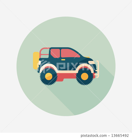 Transportation Sports Utility Vehicle flat icon... - Stock Illustration ...