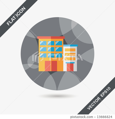 Building apartment flat icon with long... - Stock Illustration ...