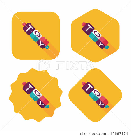 bricks toy flat icon with long shadow,eps10 - Stock Illustration ...