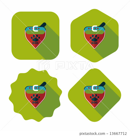 Pet dog chains flat icon with long shadow,eps10 - Stock Illustration ...