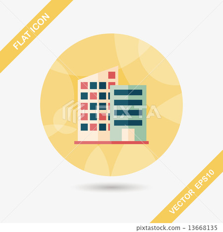 Building flat icon with long shadow,eps10 - Stock Illustration ...