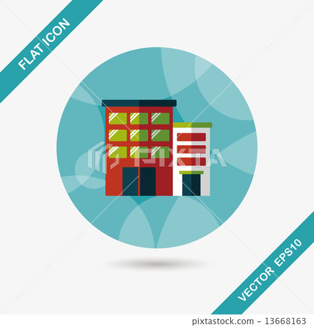 Building apartment flat icon with long... - Stock Illustration ...