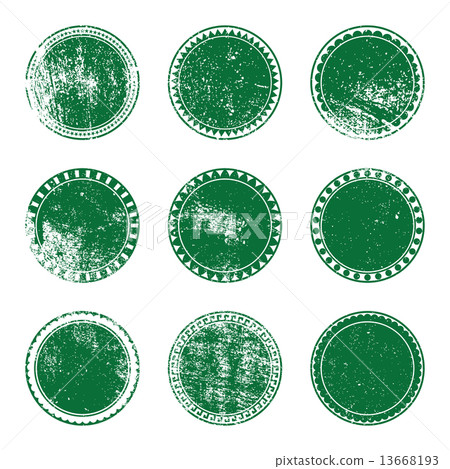 Green Grunge Stamp Set - Stock Illustration [13668193] - PIXTA