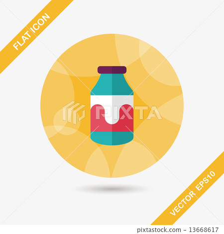milk flat icon with long shadow,eps10 - Stock Illustration [13668617 ...