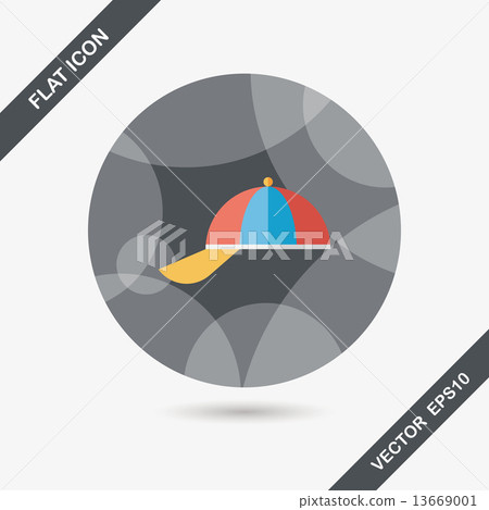 Peaked cap flat icon with long shadow,eps10 - Stock Illustration ...