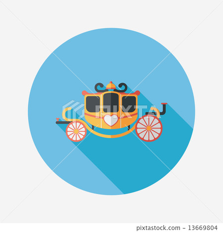 wedding carriage flat icon with long shadow,eps10 - Stock Illustration ...
