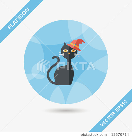 Evil cat flat icon with long shadow,eps10 - Stock Illustration ...