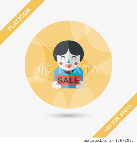 SALE Shopaholic flat icon with long shadow,eps10 - Stock Illustration ...