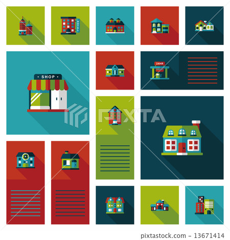 Building ui flat design background set, eps10 - Stock Illustration ...