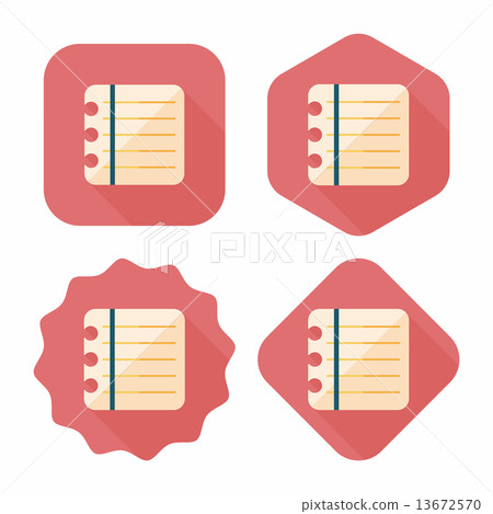 notebook paper flat icon with long shadow,eps10 - Stock Illustration ...