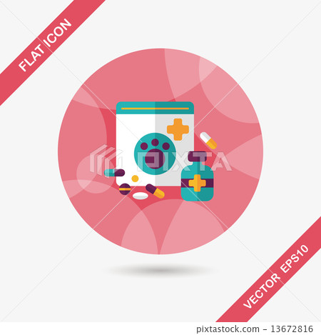 Pet drug flat icon with long shadow,eps10 - Stock Illustration ...