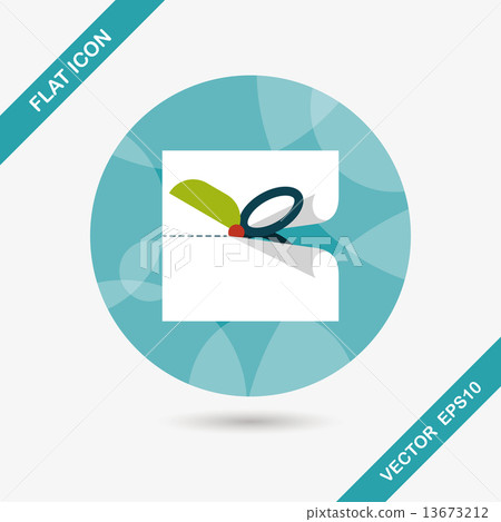 Scissor cut paper flat icon with long shadow,eps10 - Stock Illustration ...