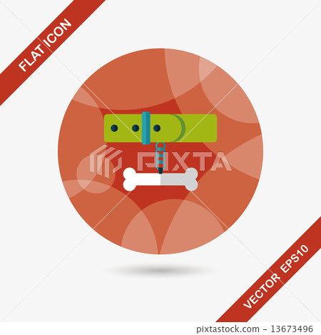 Pet dog chains flat icon with long shadow,eps10 - Stock Illustration ...