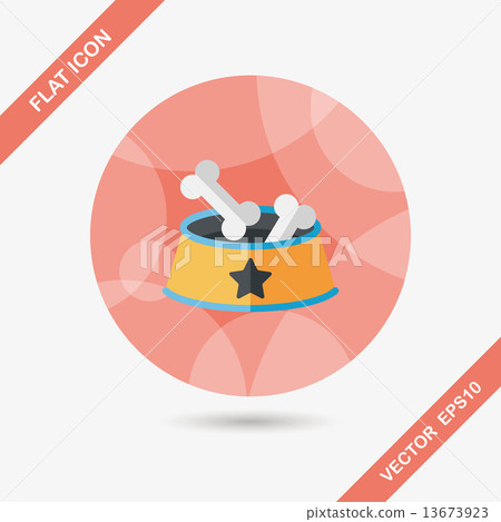 pet bone flat icon with long shadow,eps10 - Stock Illustration ...