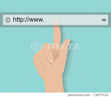 Hand pushing virtual search bar - Stock Illustration [13677418] - PIXTA