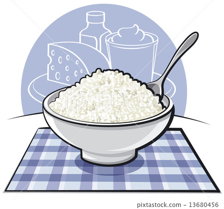 fresh cottage cheese - Stock Illustration [13680456] - PIXTA