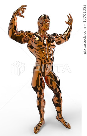 Golden Bodybuilder - Stock Illustration [13701352] - PIXTA