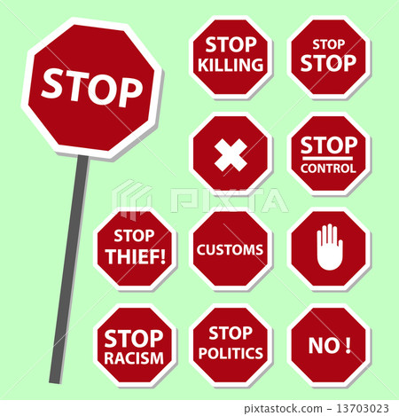 red stop road sign set as banners eps10 - Stock Illustration [13703023 ...