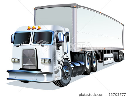 Cartoon Semi Truck - Stock Illustration [13703777] - PIXTA