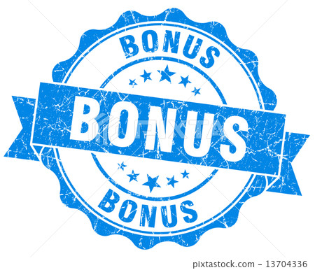 bonus blue vintage isolated seal - Stock Illustration [13704336] - PIXTA