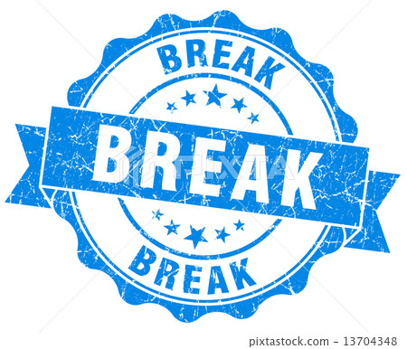 break blue vintage isolated seal - Stock Illustration [13704348] - PIXTA
