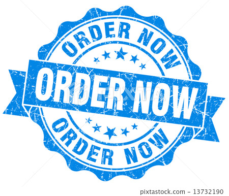 order now blue grunge seal isolated on white - Stock Illustration ...