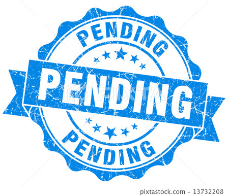 pending blue grunge seal isolated on white - Stock Illustration ...