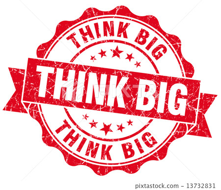 think big red grunge seal isolated on white - Stock Illustration ...