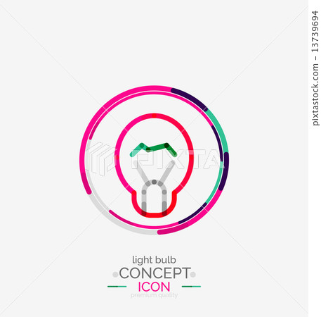 Light bulb minimal design logo - Stock Illustration [13739694] - PIXTA