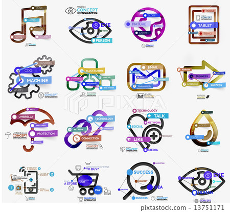 Vector mega collection of line and sticker... - Stock Illustration ...