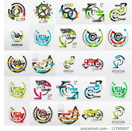 Vector mega collection of line and sticker... - Stock Illustration ...