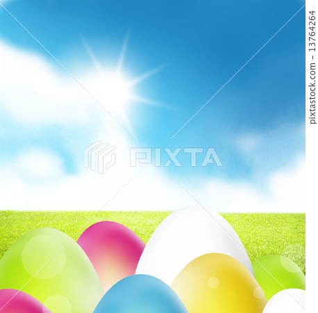 Easter eggs color and sunshine - Stock Illustration [13764264] - PIXTA