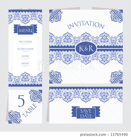 Set of floral wedding cards - Stock Illustration [13765490] - PIXTA
