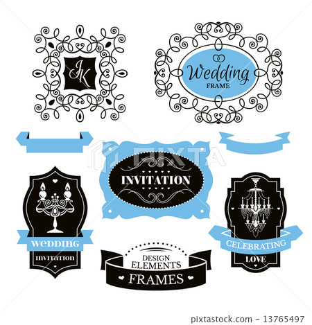 Set of wedding frames and labels - Stock Illustration [13765497] - PIXTA