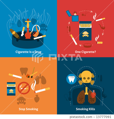 Smoking Flat Set - Stock Illustration [13777091] - PIXTA