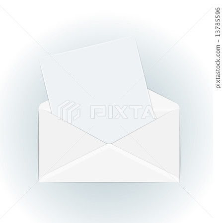 White open envelope with paper card - Stock Illustration [13785596] - PIXTA