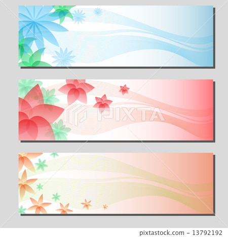 three types of floral colorful banner cards eps10 - Stock Illustration ...