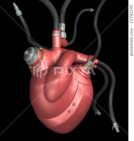 Mechanical Heart on a black background - Stock Illustration [13792545 ...
