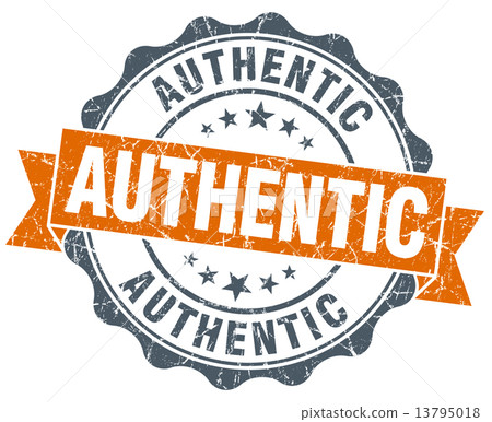 authentic orange vintage seal isolated on white - Stock Illustration ...