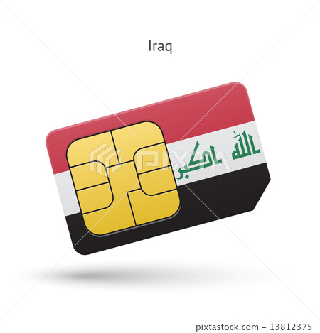 Iraq mobile phone sim card with flag. - Stock Illustration [13812375 ...