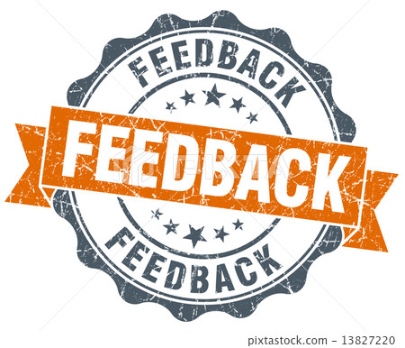 feedback orange vintage seal isolated on white - Stock Illustration ...