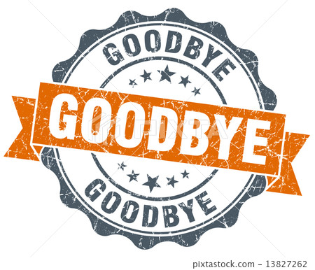 goodbye orange vintage seal isolated on white - Stock Illustration ...