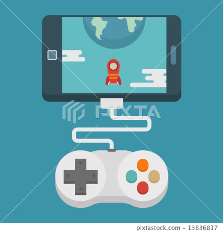 Mobile gaming concept , flat design - Stock Illustration [13836817] - PIXTA