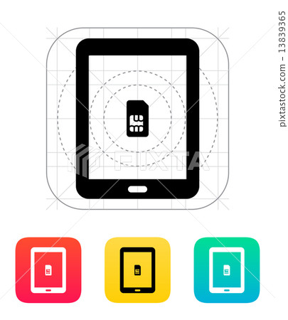 Tablet with SIM icon. - Stock Illustration [13839365] - PIXTA