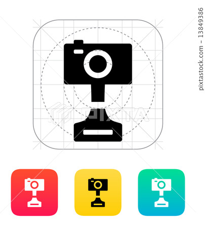 Digital camera icon on white background. - Stock Illustration [13849386 ...