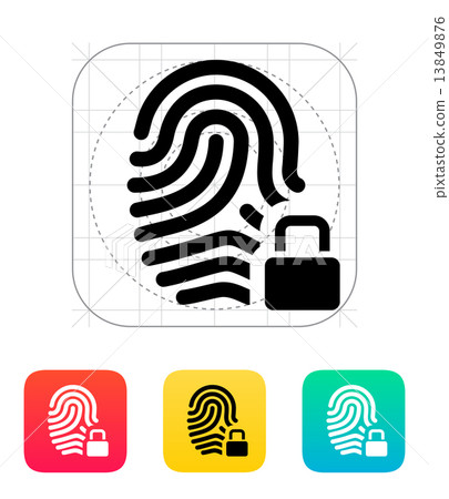 Fingerprint and thumbprint with lock icon. - Stock Illustration ...